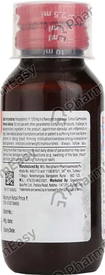 Crocin 120 MG/5ML Suspension (60): Uses, Side Effects, Price, Dosage ...