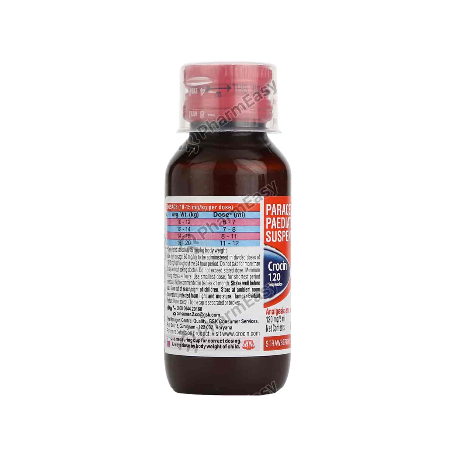 Crocin 120mg Strawberry Flav Susp 60ml - Uses, Side Effects, Dosage ...