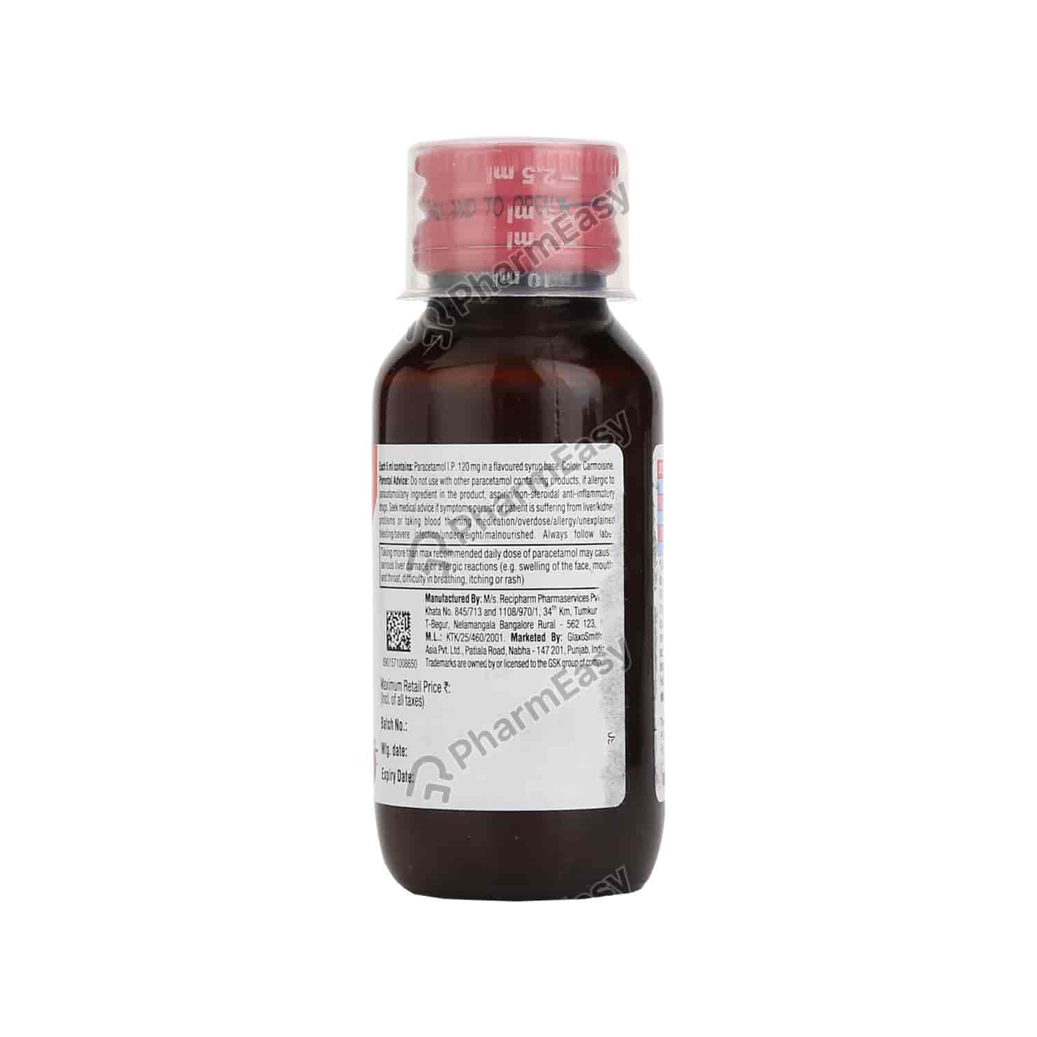 Crocin 120mg Strawberry Flav Susp 60ml - Uses, Side Effects, Dosage ...