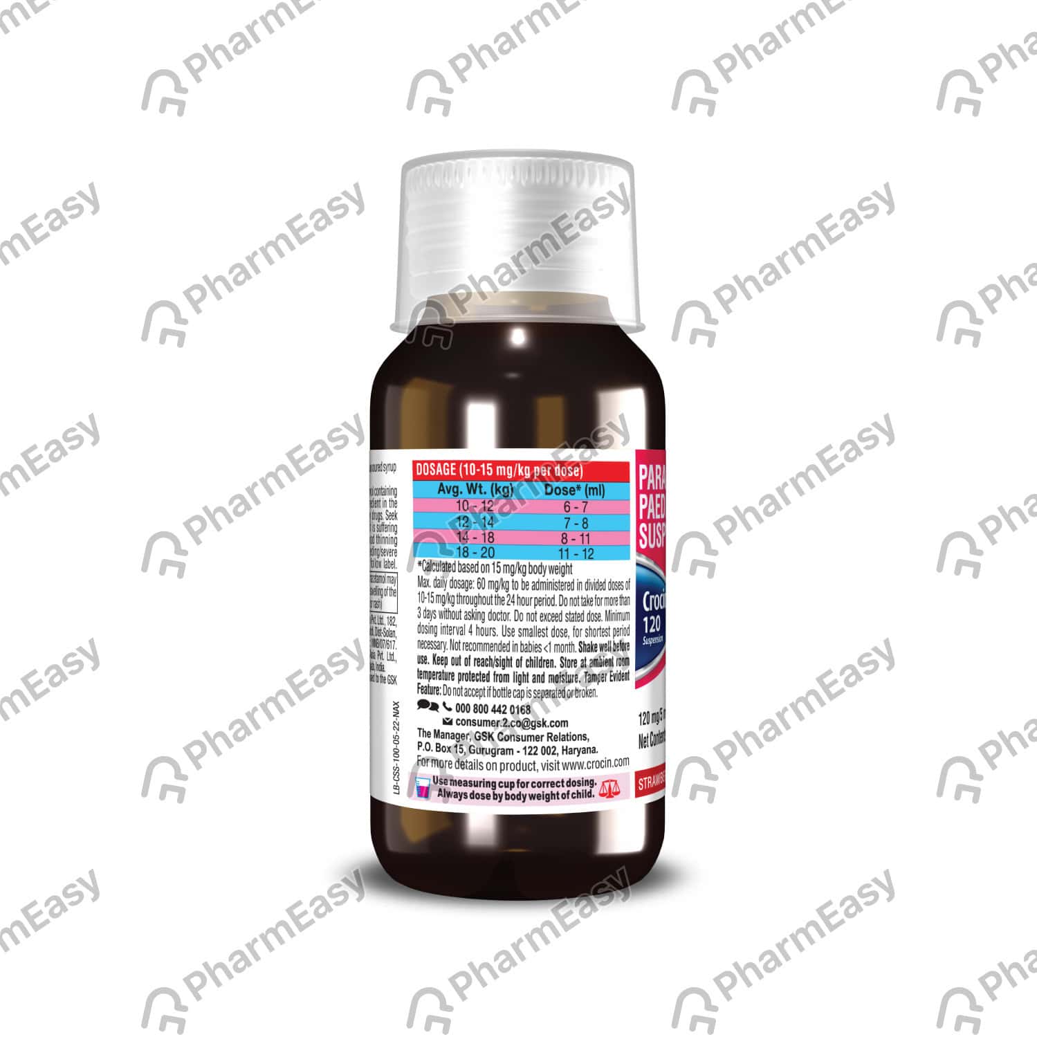 Crocin 120 MG/5ML Suspension (60): Uses, Side Effects, Price & Dosage ...