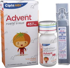 Advent Forte 457mg Tangy Orange Flavour Bottle Of 30ml Dry Syrup: Uses ...