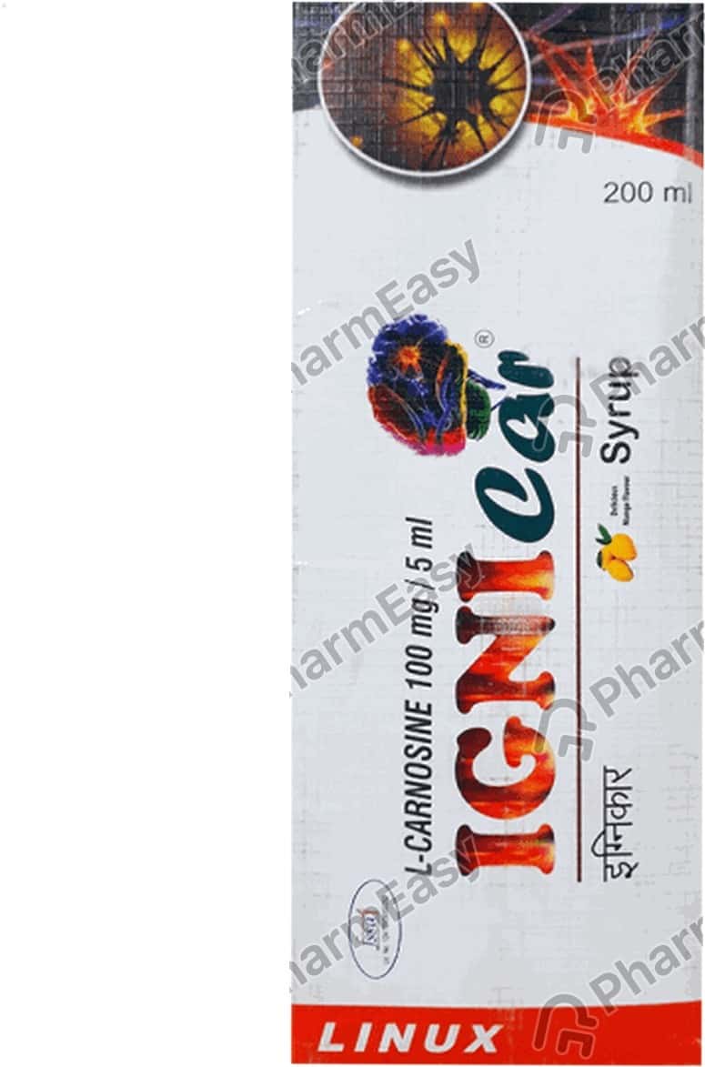 Ignicar 100 MG/5ML Syrup (200): Uses, Side Effects, Price & Dosage ...