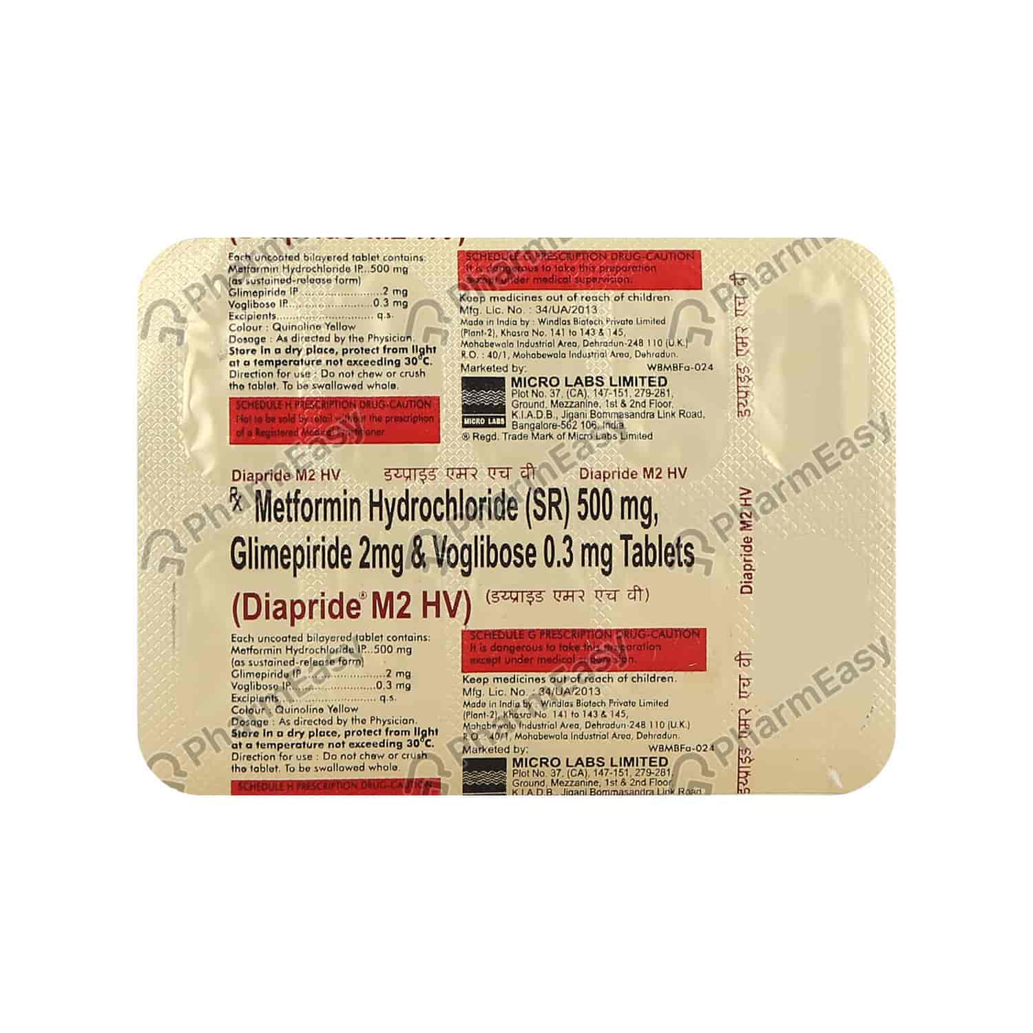 Buy Diapride M 2mg Hv Tablet 10'S Online at Flat 18% OFF* | PharmEasy