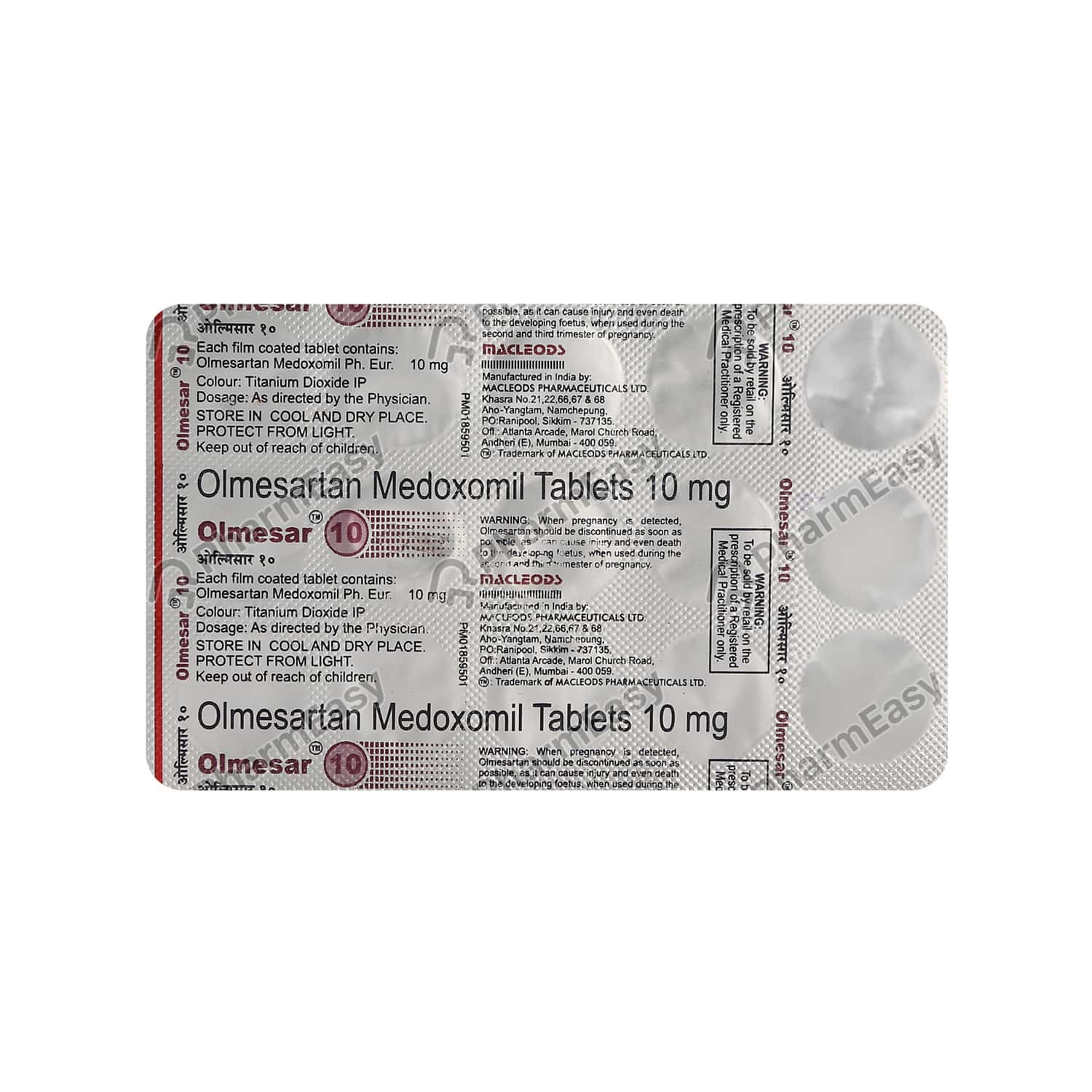 Buy Olmesar 10 MG Tablet (15) Online at Flat 18% OFF* | PharmEasy