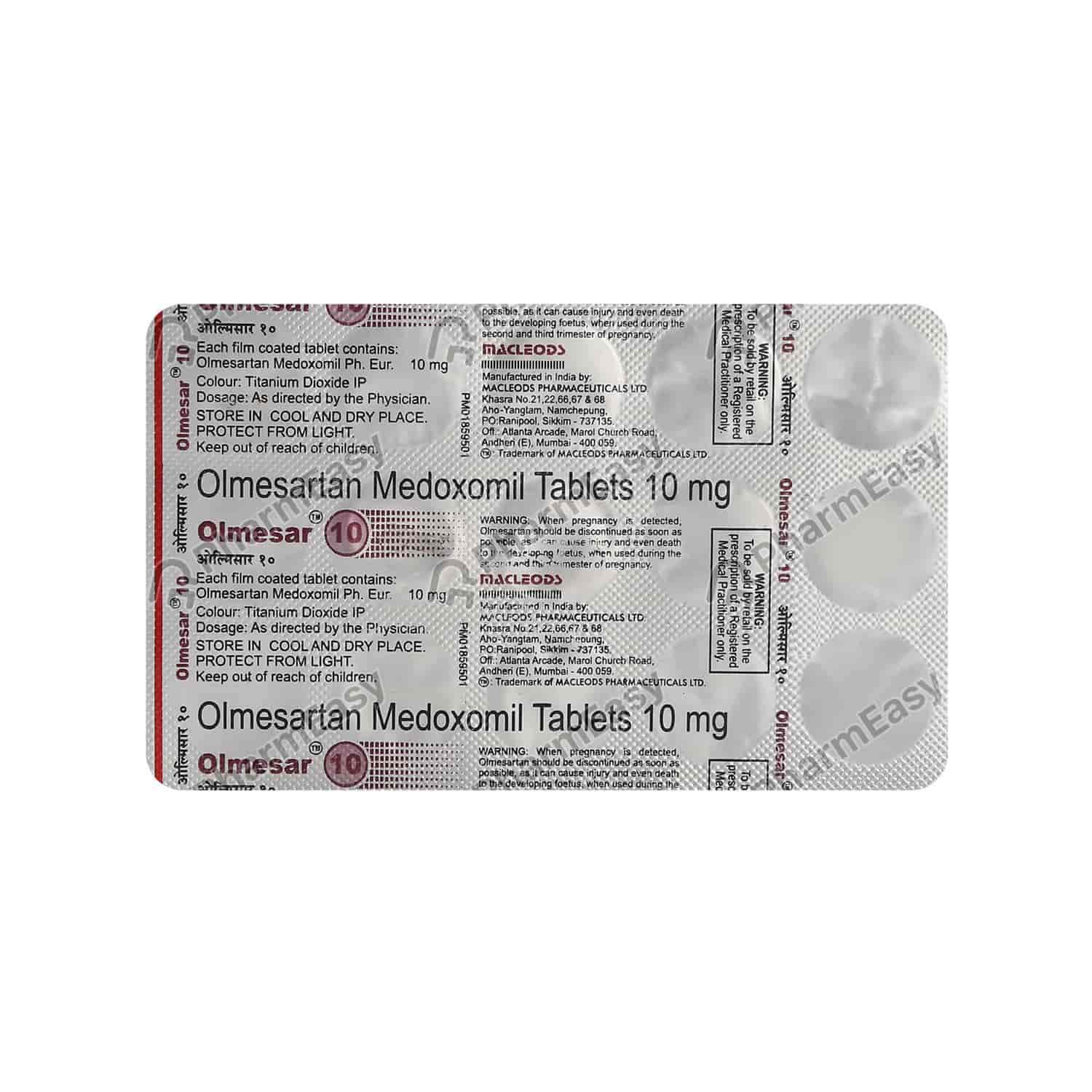 Buy Olmesar 10mg Tab 15'S Online at Flat 18% OFF* | PharmEasy