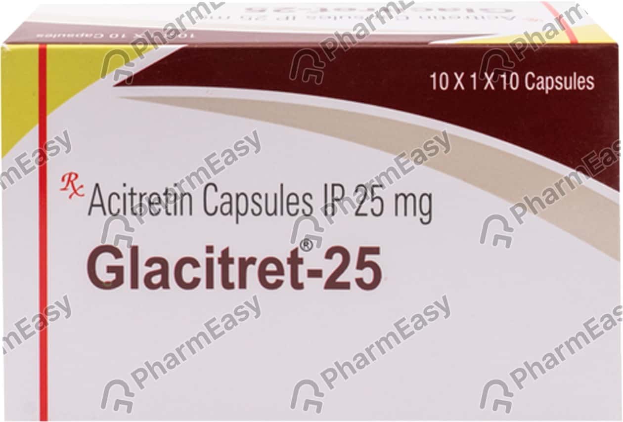 Glacitret 25 MG Capsule (10): Uses, Side Effects, Price & Dosage ...