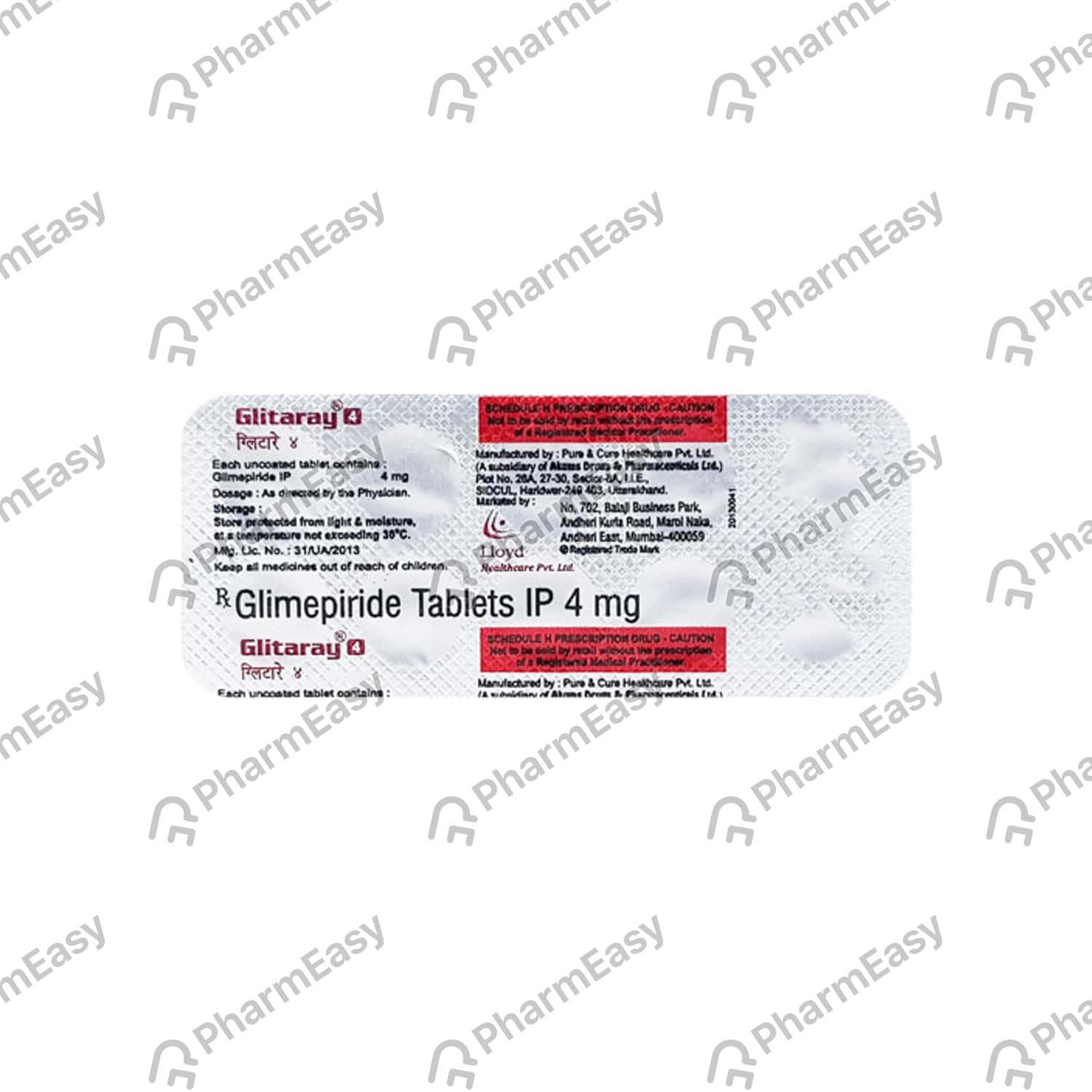 Glitaray 4 MG Tablet (10): Uses, Side Effects, Price & Dosage | PharmEasy