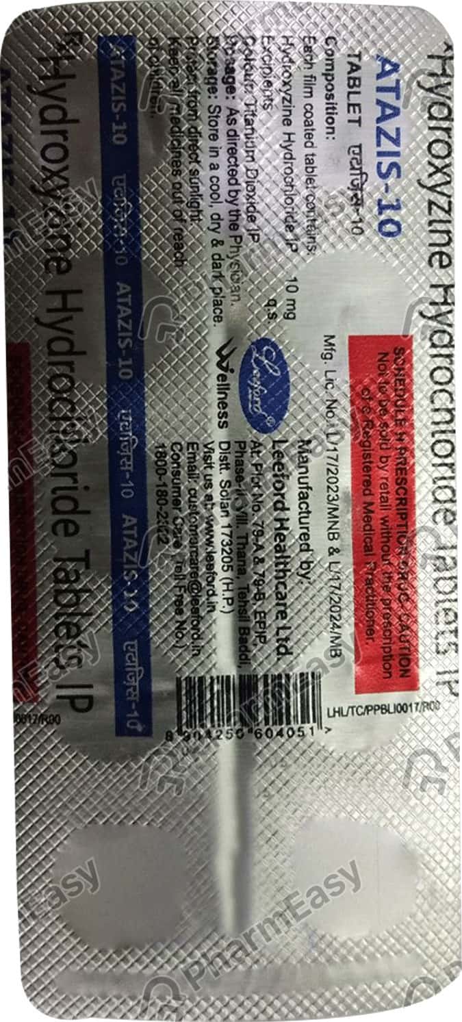 Atazis 10 MG Tablet (10): Uses, Side Effects, Price & Dosage | PharmEasy