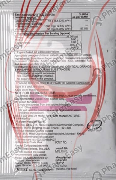 Flextor Sugar Free Orange Pineapple Mix Flavour Sachet 12gm: Uses, Side ...