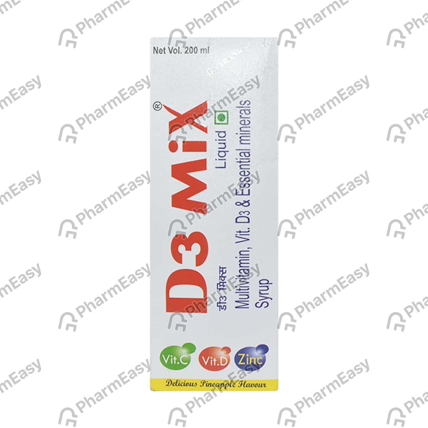 Buy D3 Mix Pineapple Flavour Bottle Of 200ml Oral Liquid Online at Flat ...