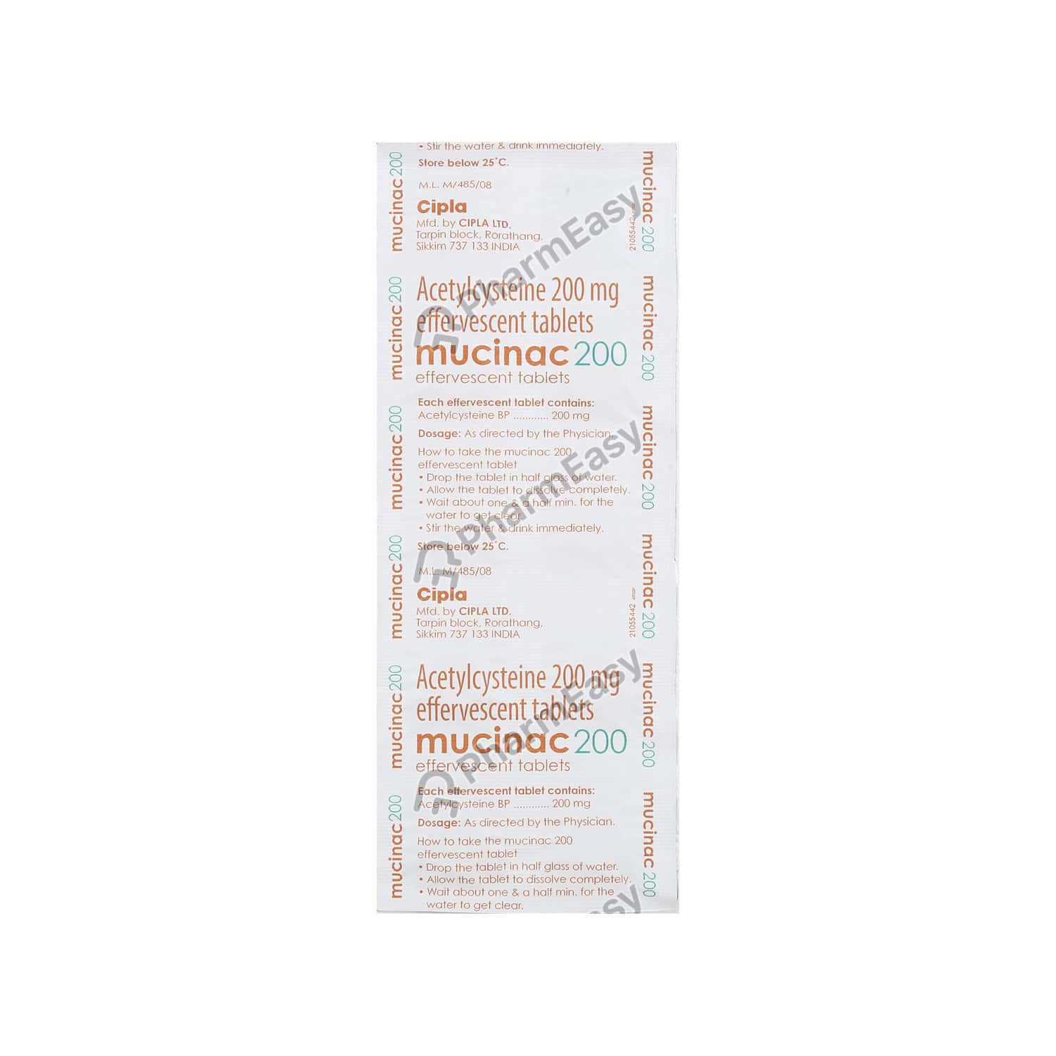 Buy Mucinac 200 MG Tablet (10) Online at Flat 18% OFF* | PharmEasy