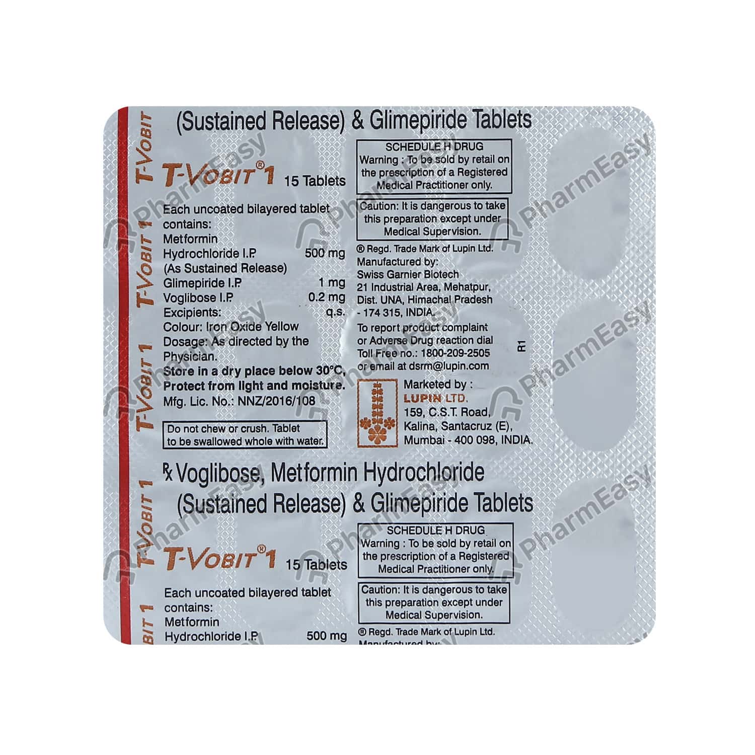 T Vobit 1mg Tab 15'S - Uses, Side Effects, Dosage, Composition & Price ...