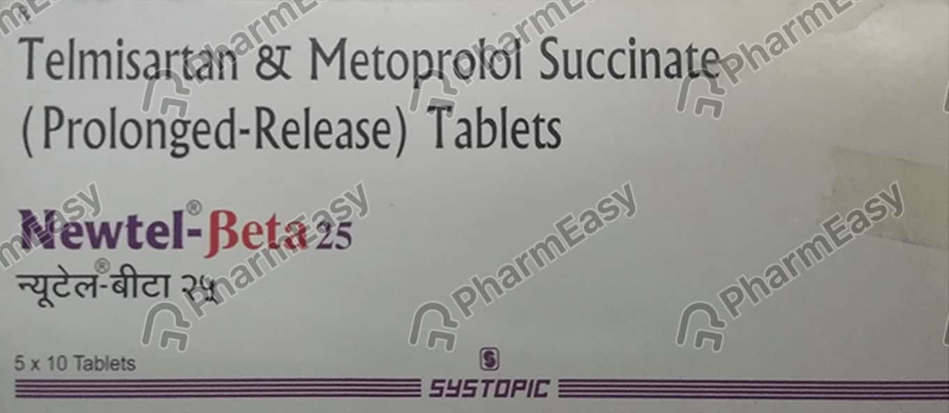 Newtel Beta 25mg Strip Of 10 Tablets: Uses, Side Effects, Price ...