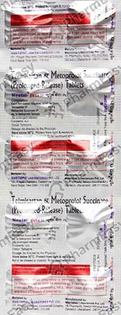 Newtel Beta 25mg Strip Of 10 Tablets: Uses, Side Effects, Price ...