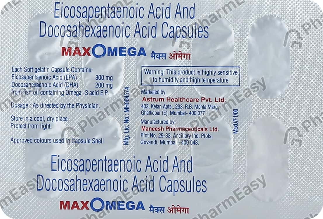 Buy Maxomega Strip Of 10 Capsules Online at Flat 15% OFF | PharmEasy