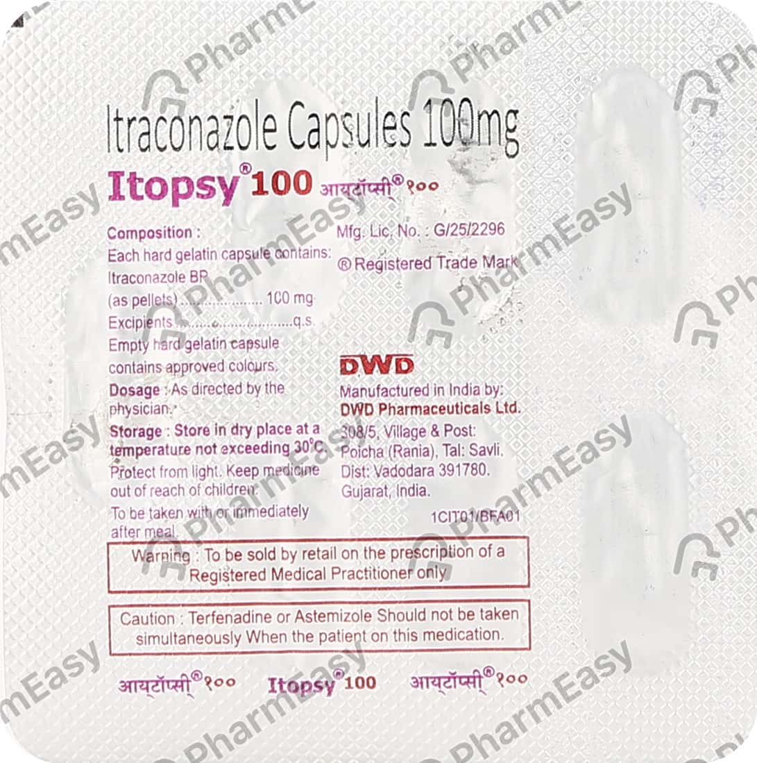 Itopsy 100 MG Capsule (7): Uses, Side Effects, Price & Dosage | PharmEasy