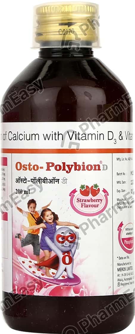 Buy OSTO POLYBION D STRAWBERRY FLAVOUR BOTTLE OF 200ML SUSPENSION ...