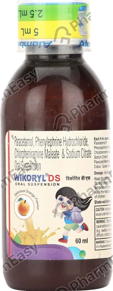 Wikoryl Ds Orange Flavour Oral Bottle Of 60ml Suspension: Uses, Side ...