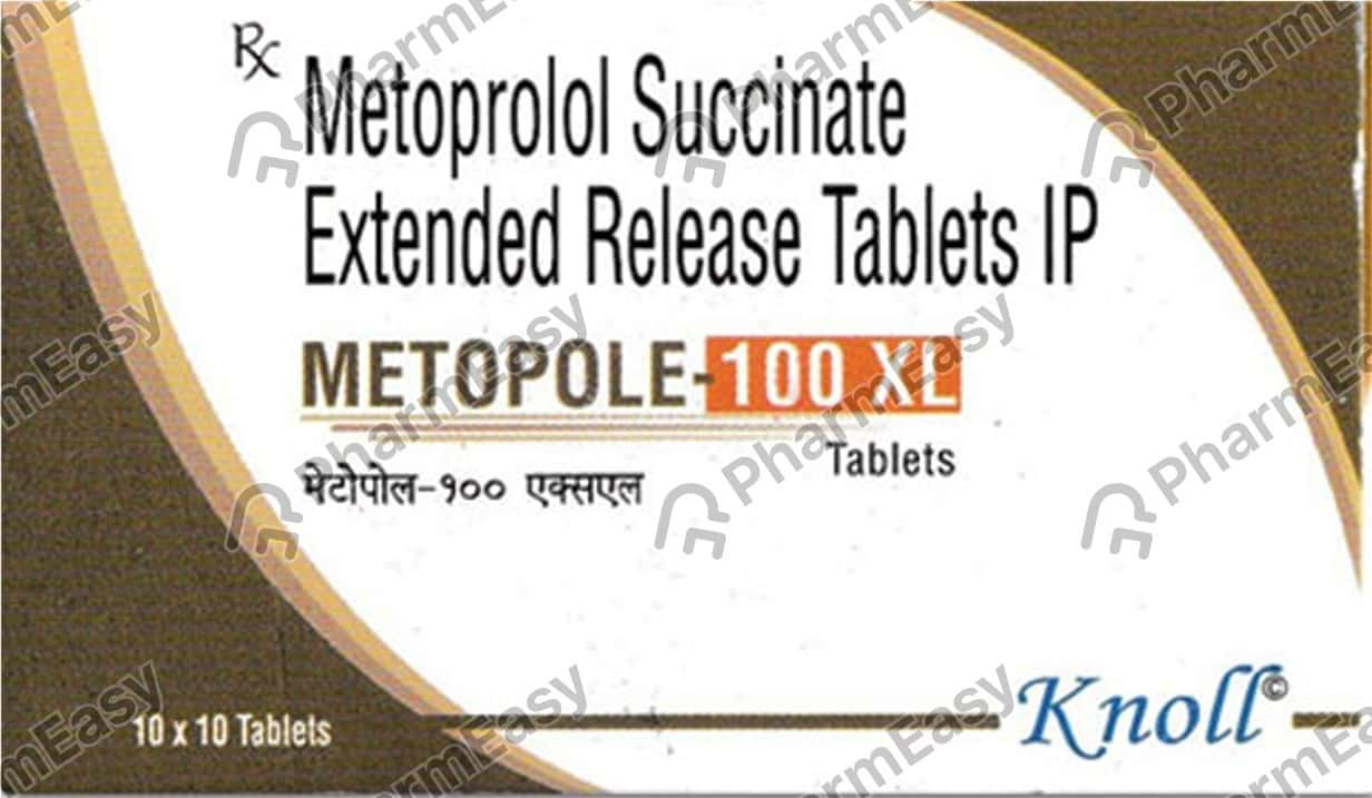Metopole Xl 100 MG Tablet (10): Uses, Side Effects, Price & Dosage ...