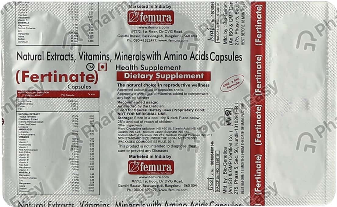 Buy Fertinate Capsule (10) Online at Flat 15% OFF | PharmEasy