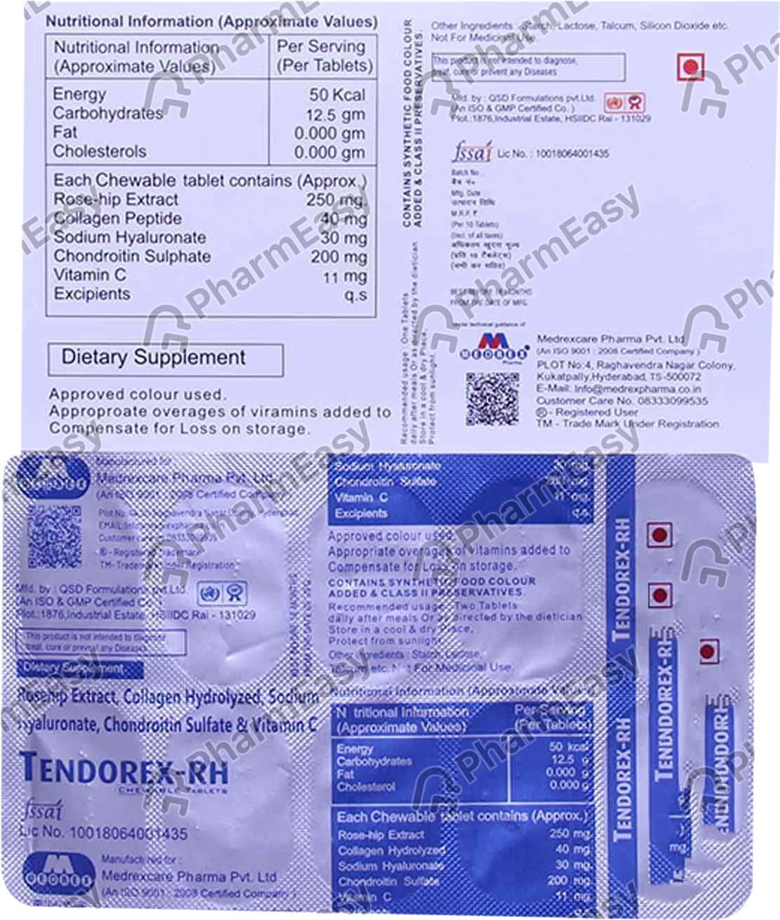 Buy Tendorex Rh Strip Of 10 Chewable Tablets Online at Flat 15% OFF ...