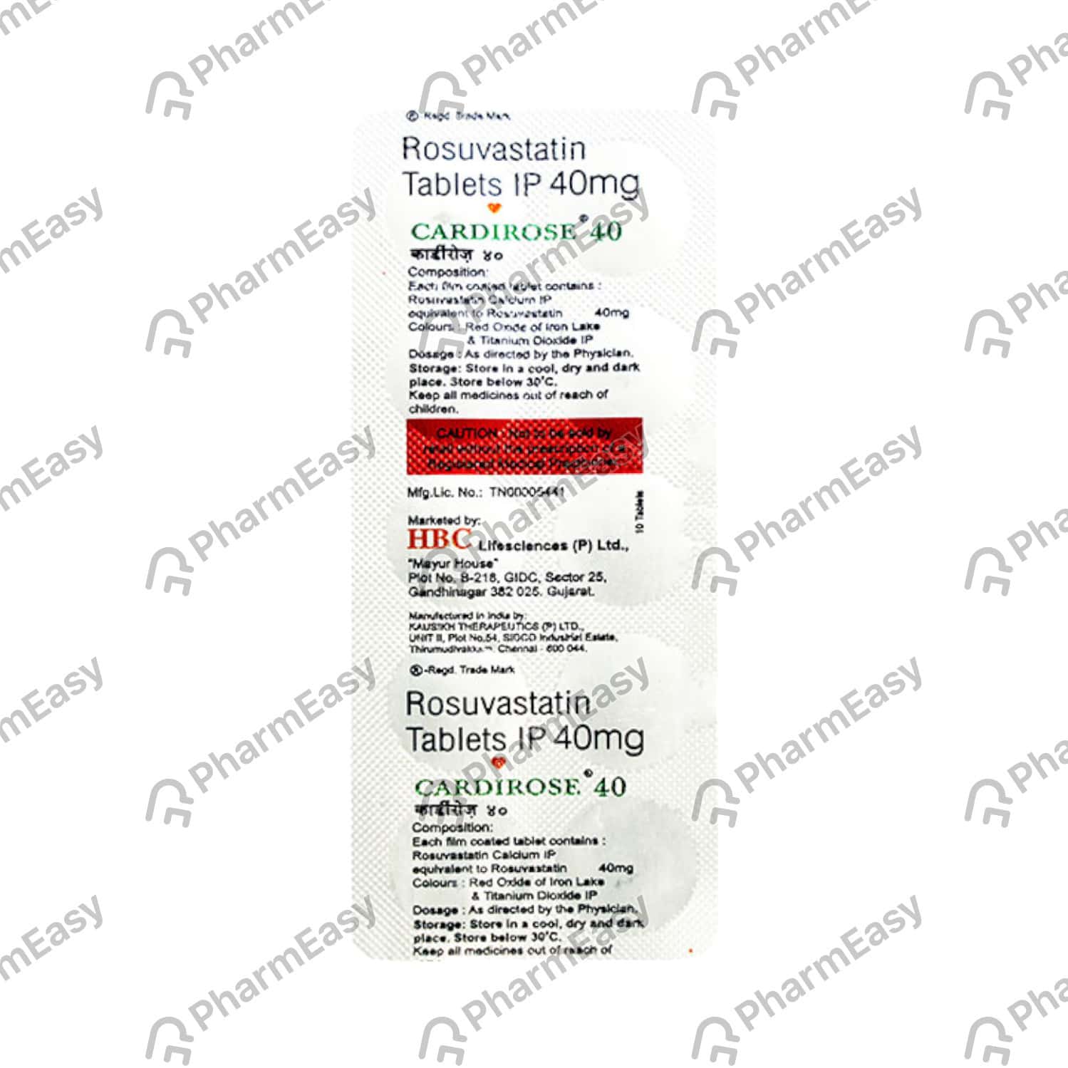 Cardirose 40 MG Tablet (10): Uses, Side Effects, Price & Dosage | PharmEasy