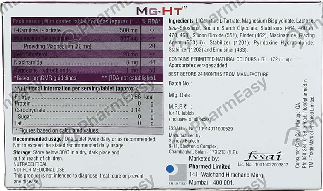 Buy Mg Ht Strip Of 10 Tablets Online at Flat 15% OFF | PharmEasy