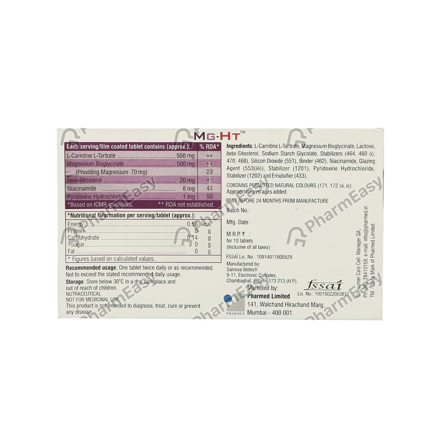 Buy Mg Ht Tab 10'S Online at Flat 18% OFF* | PharmEasy