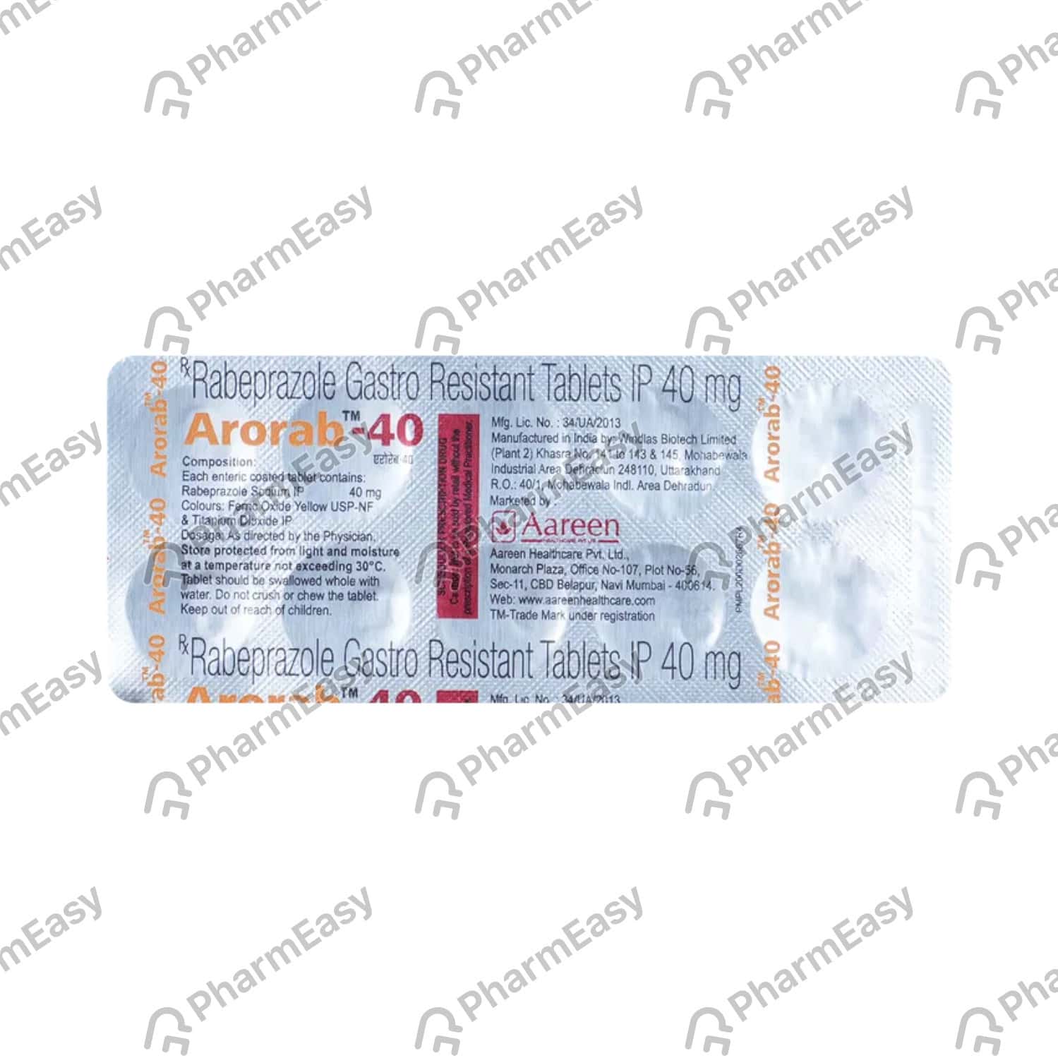 Arorab 40 MG Tablet (10): Uses, Side Effects, Price & Dosage | PharmEasy