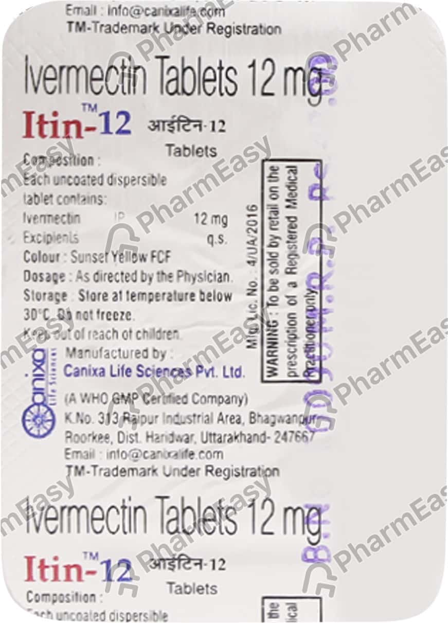 Itin 12 MG Tablet (2): Uses, Side Effects, Price & Dosage | PharmEasy