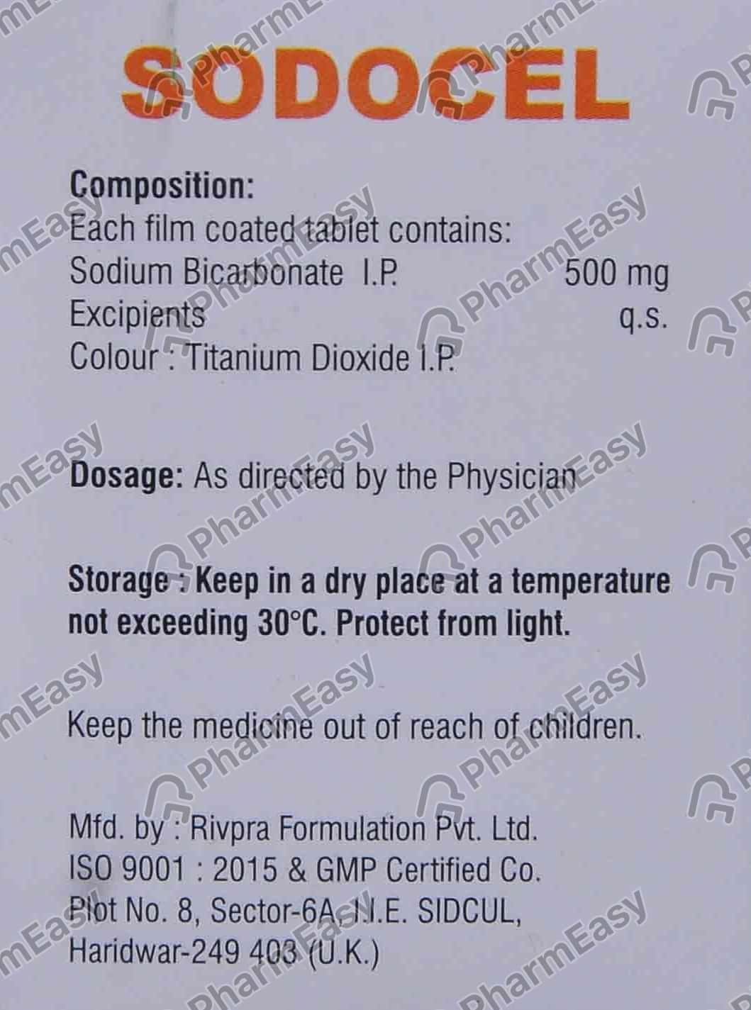 Sodocel 500 MG Tablet (10): Uses, Side Effects, Price & Dosage | PharmEasy