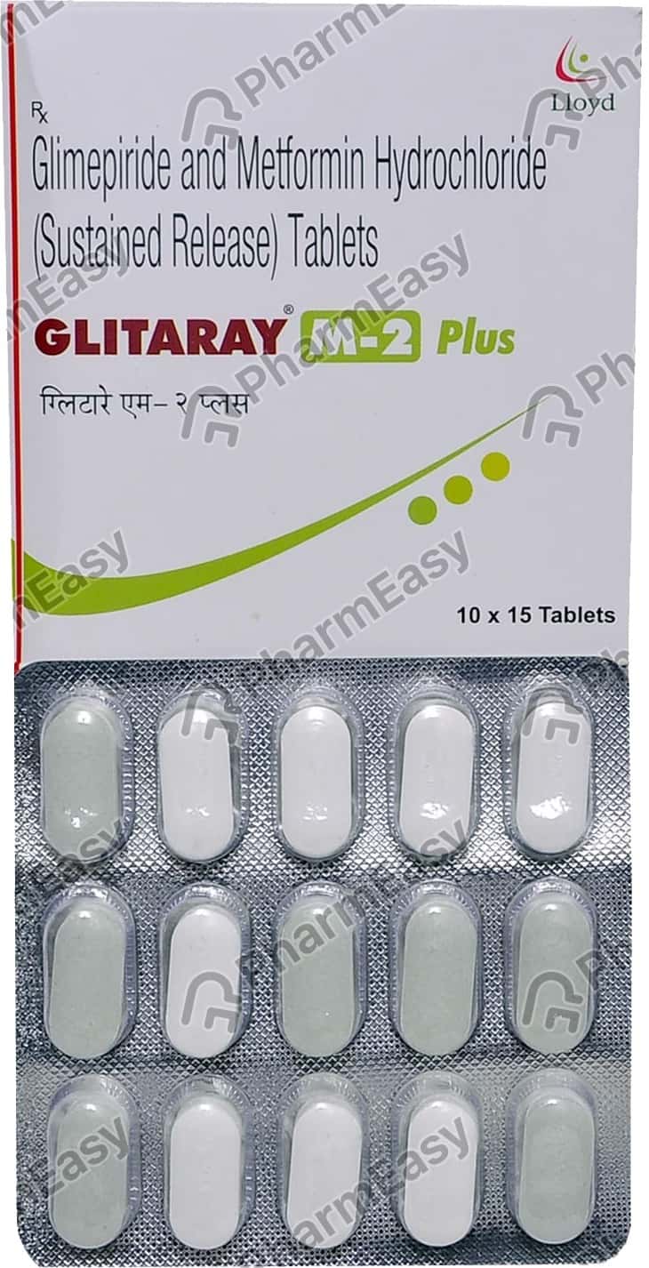 Glitaray M2 Plus Strip Of 15 Tablets: Uses, Side Effects, Price ...