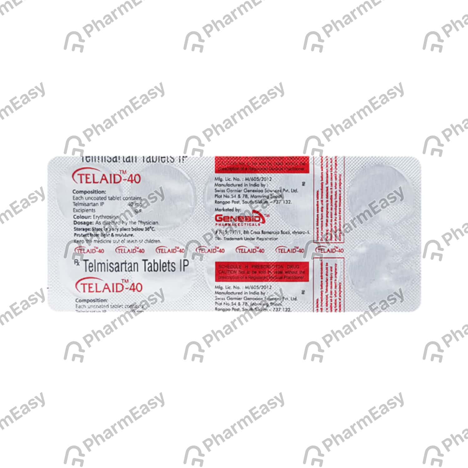 Telaid 40 MG Tablet (10): Uses, Side Effects, Price & Dosage | PharmEasy
