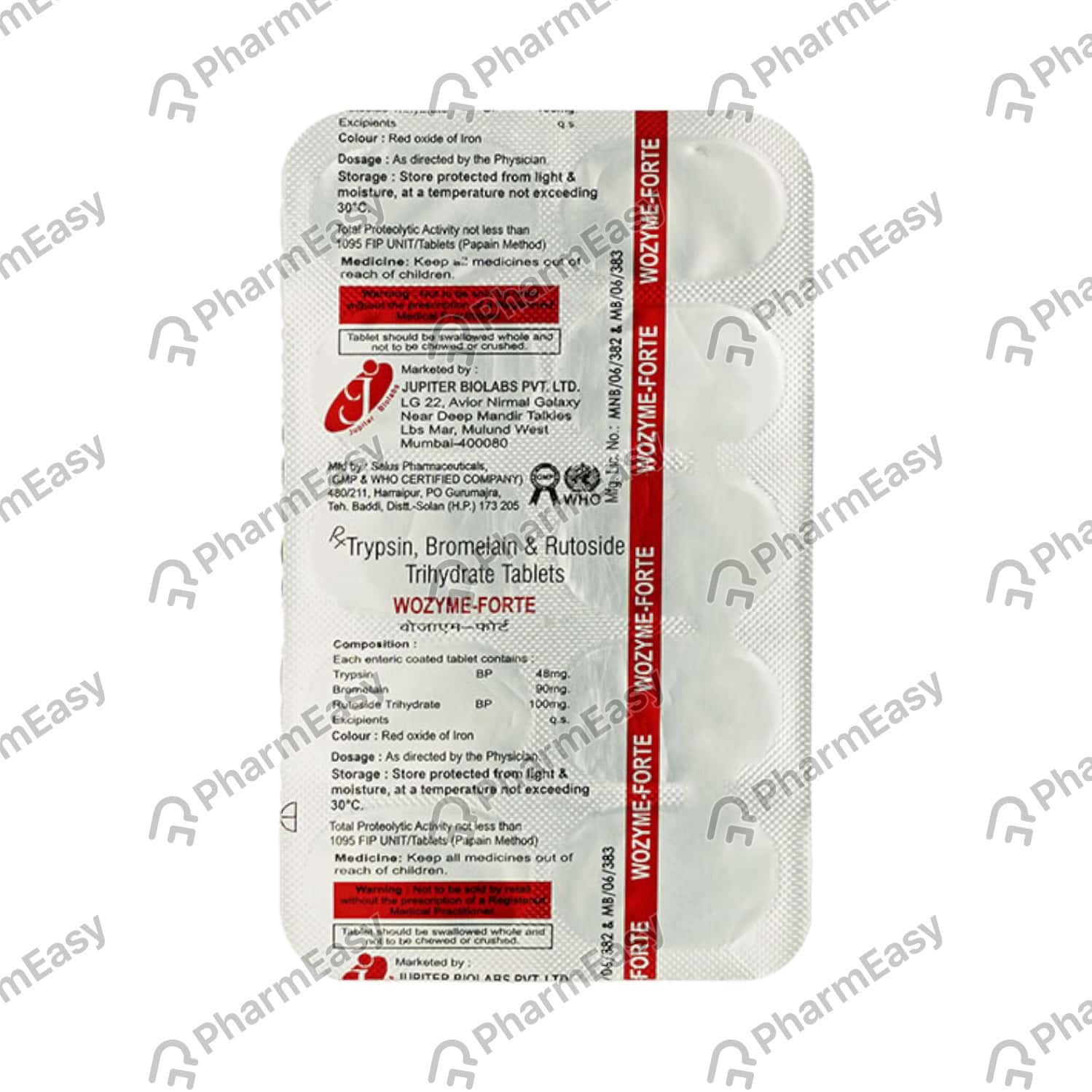 Wozyme Forte Strip Of 10 Tablets: Uses, Side Effects, Price & Dosage ...