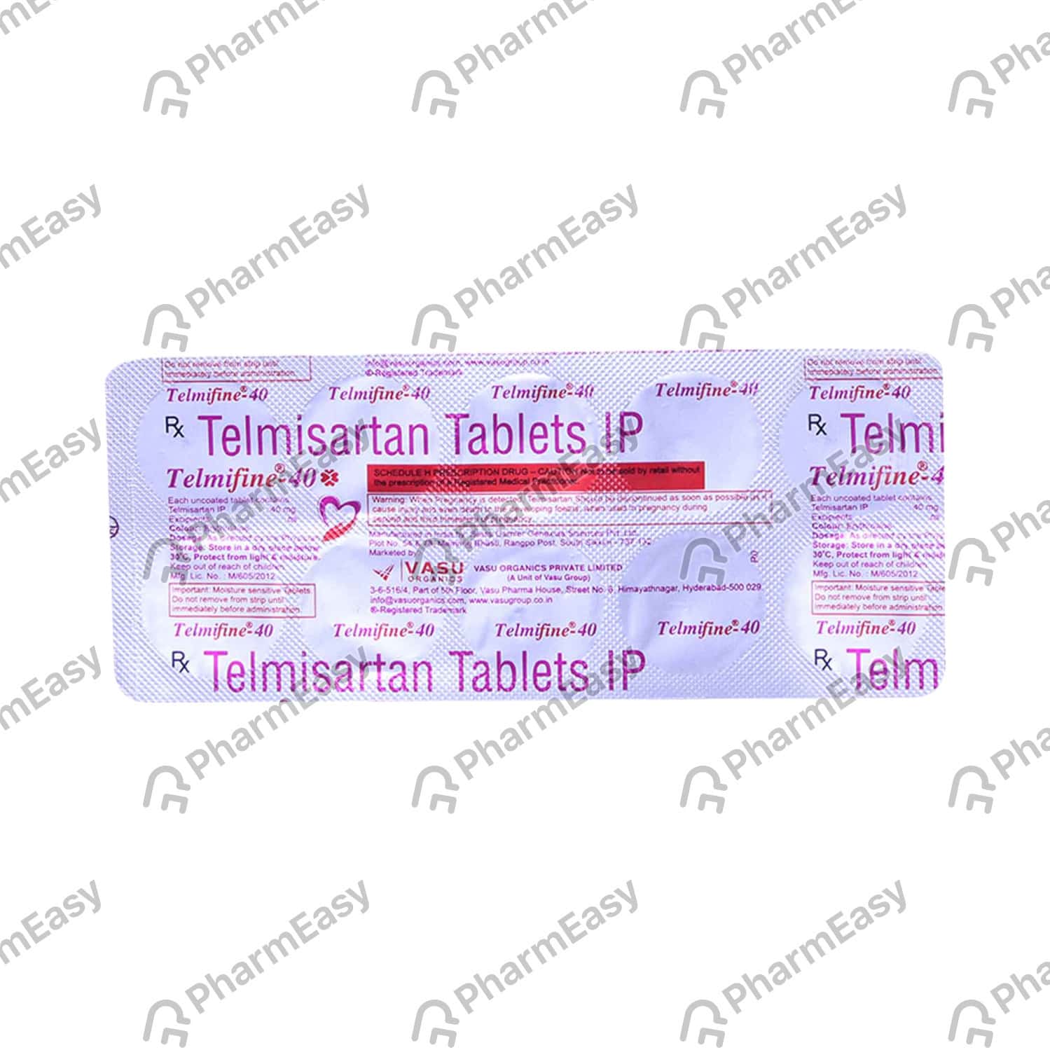 Telmifine 40 MG Tablet (10): Uses, Side Effects, Price & Dosage | PharmEasy