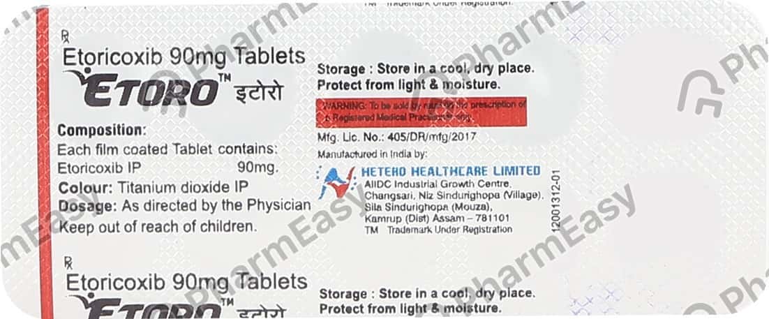 Etoro 90 MG Tablet (10): Uses, Side Effects, Price, Dosage & Composition | PharmEasy