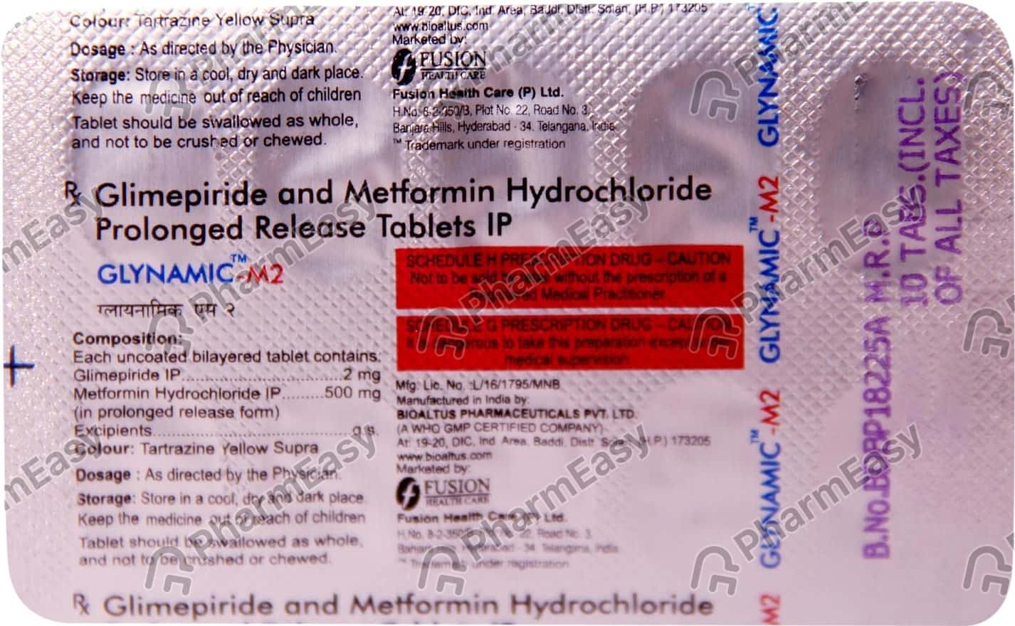 Glynamic M 2mg Strip Of 10 Tablets: Uses, Side Effects, Price & Dosage ...