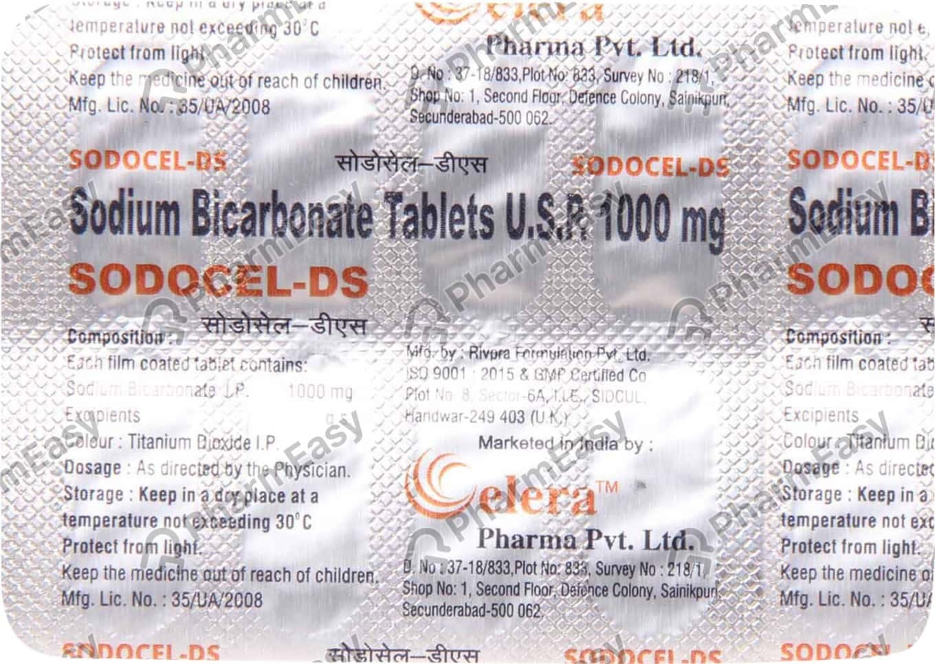 Sodocel Ds 1000 MG Tablet (10): Uses, Side Effects, Price & Dosage ...
