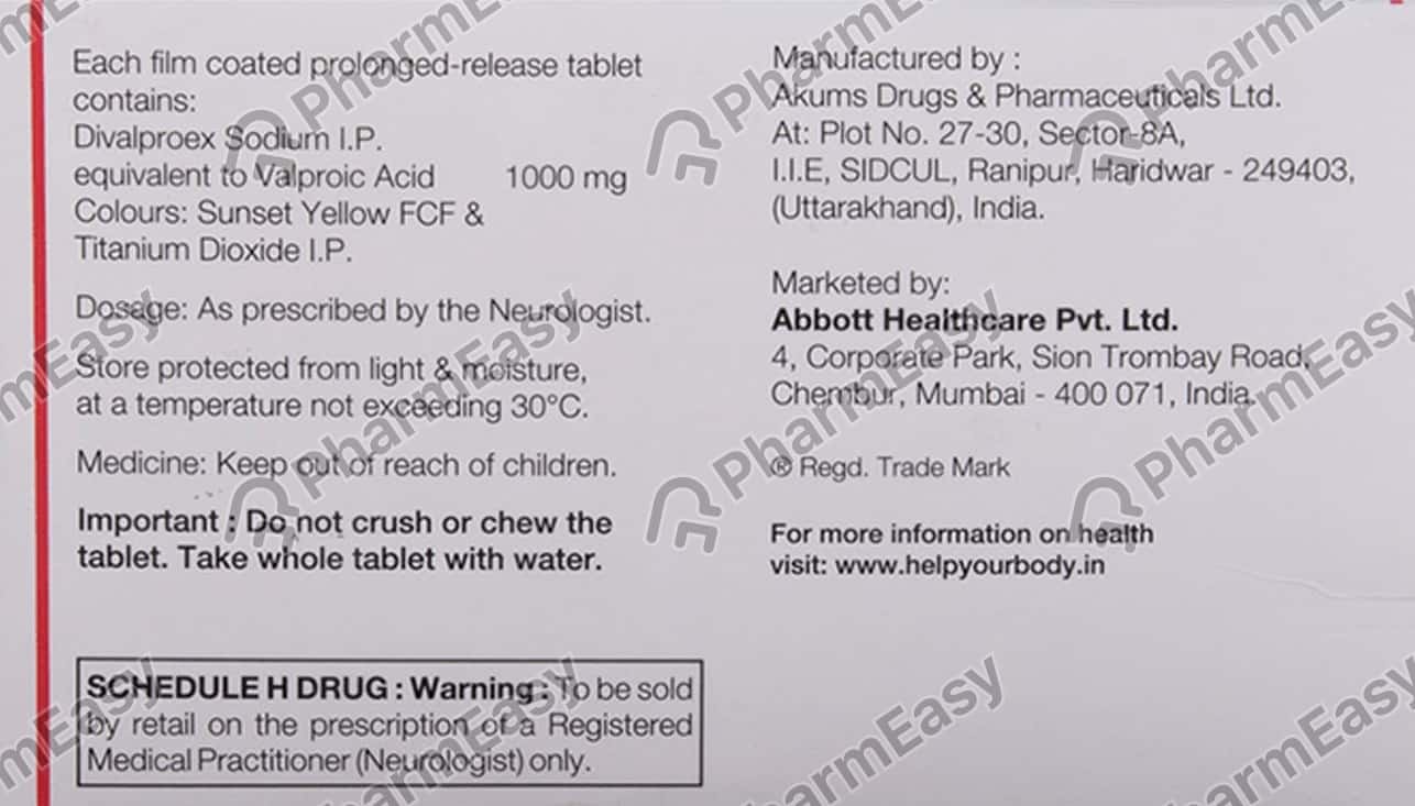 Valance Od 1 G Tablet (15): Uses, Side Effects, Price & Dosage | PharmEasy