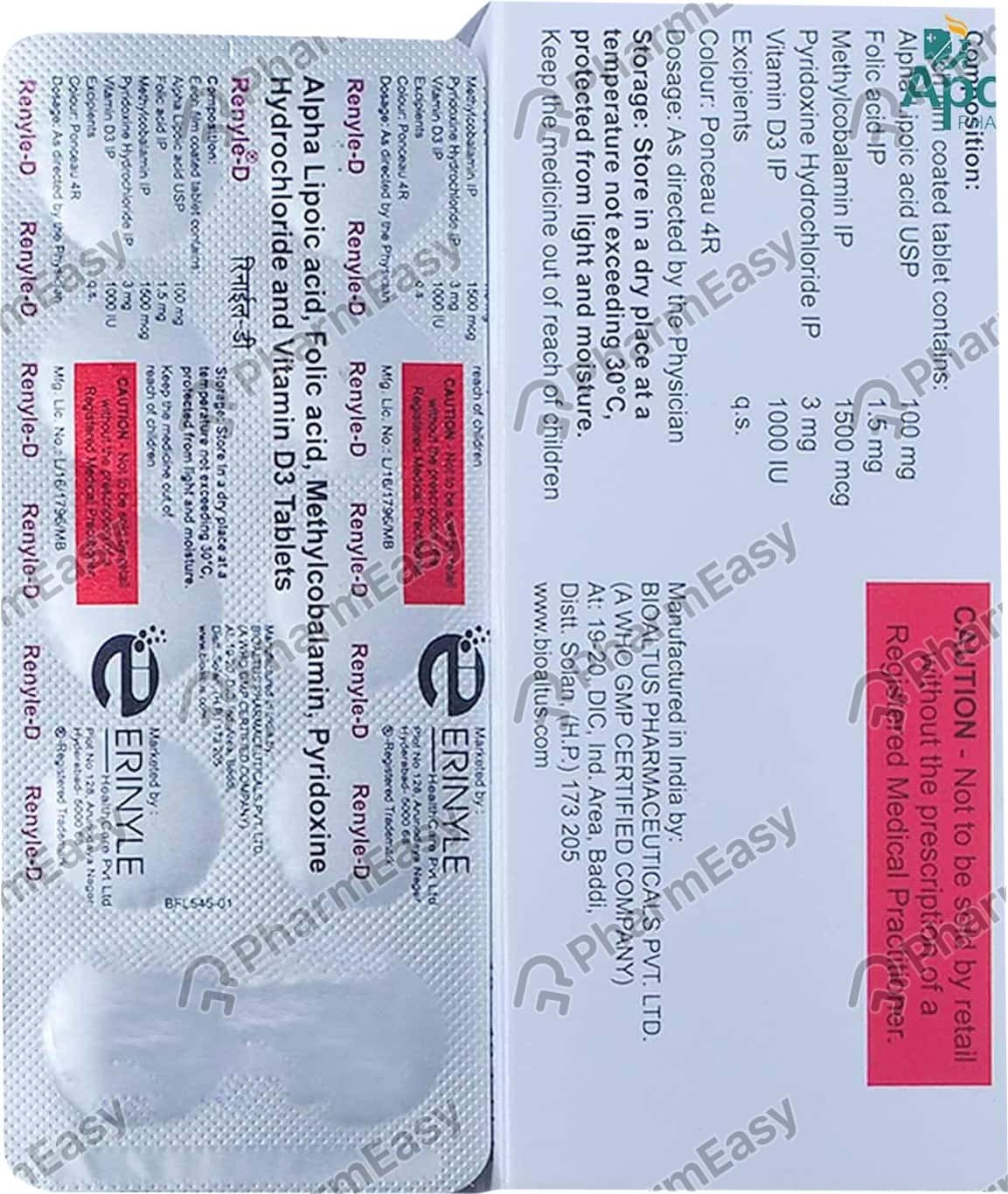 Renyle D Strip Of 10 Tablets: Uses, Side Effects, Price & Dosage ...