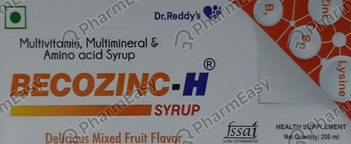 Buy Becozinc H Mixed Friut Flavour Bottle Of 200ml Syrup Online at Flat ...