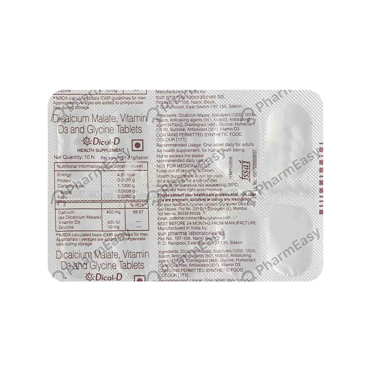 Buy Dical D Tab 10'S Online at Flat 18% OFF* | PharmEasy