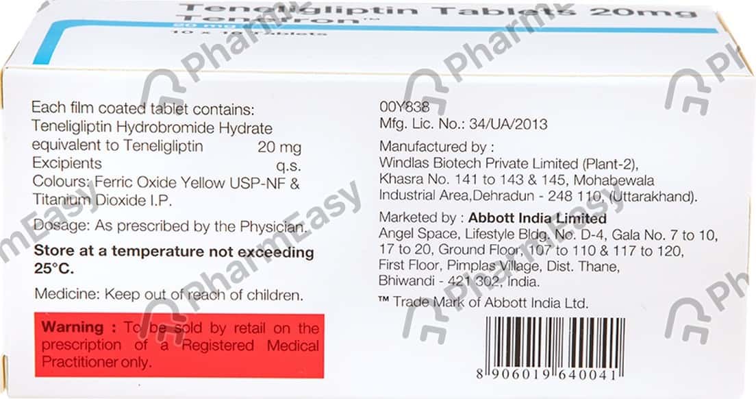 Tenefron 20 MG Tablet (10): Uses, Side Effects, Price & Dosage | PharmEasy