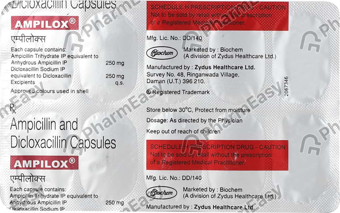Ampilox Strip Of 10 Capsules: Uses, Side Effects, Price & Dosage ...