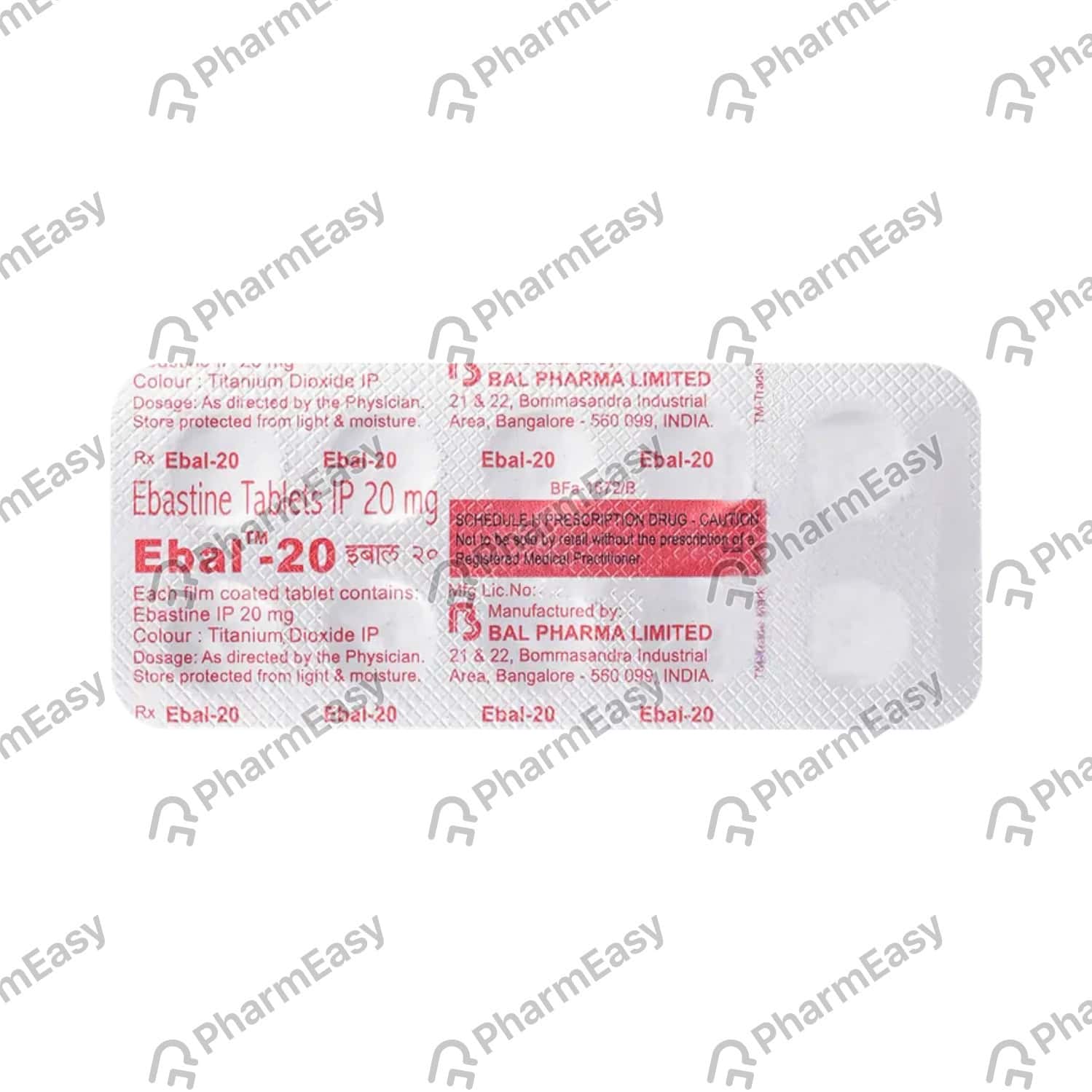 Ebal 20 MG Tablet (10): Uses, Side Effects, Price & Dosage | PharmEasy