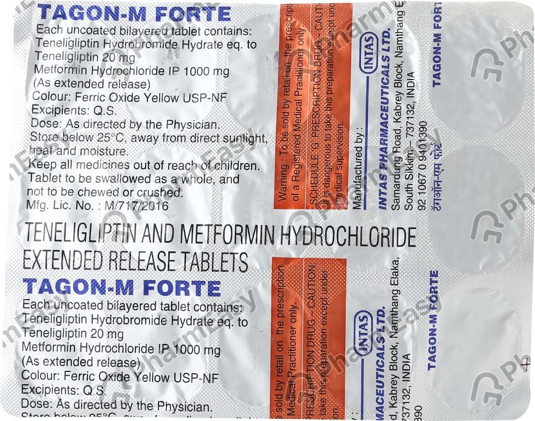 Tagon M Forte Strip Of 15 Tablets: Uses, Side Effects, Price & Dosage ...