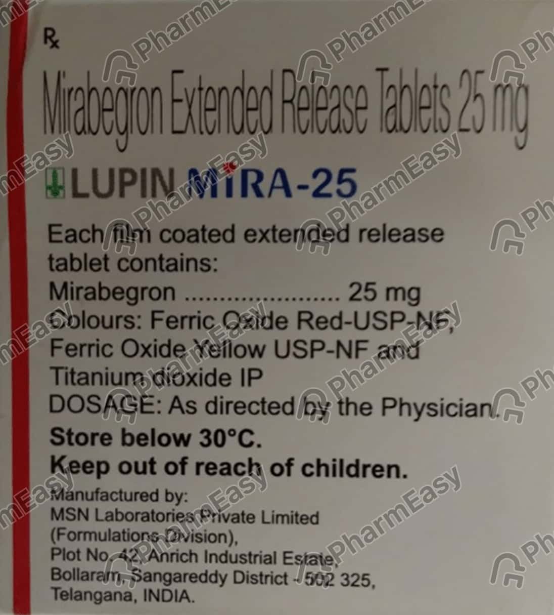 Mira 25 MG Tablet (10): Uses, Side Effects, Price & Dosage | PharmEasy