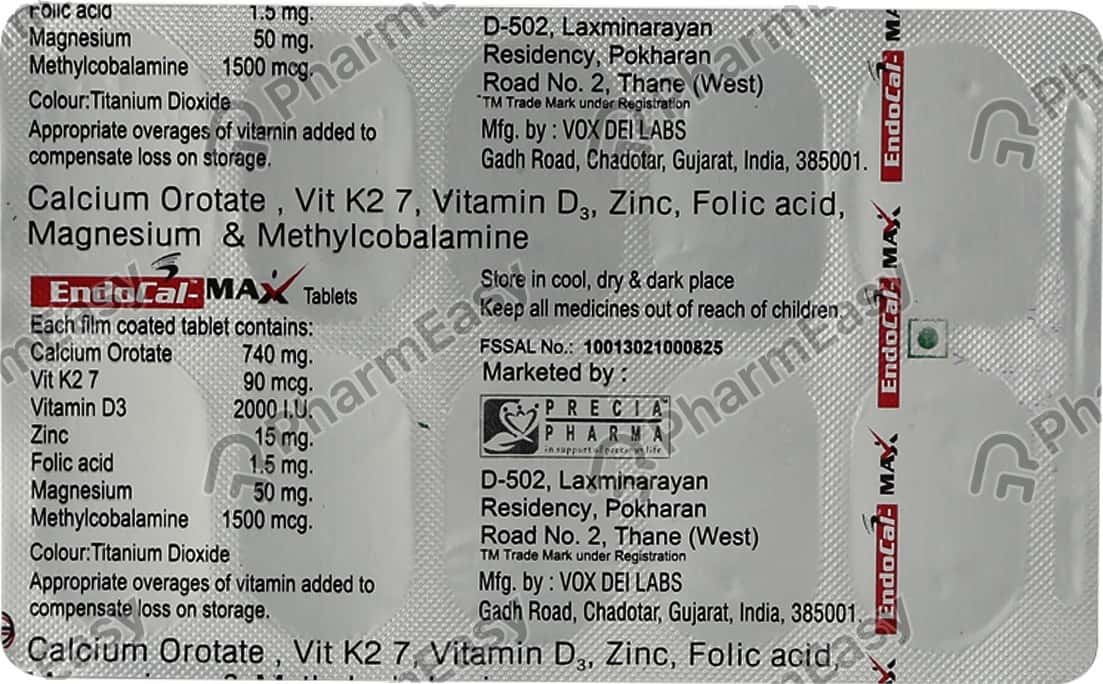 Buy Endocal Max Strip Of 10 Tablets Online at Flat 15% OFF | PharmEasy
