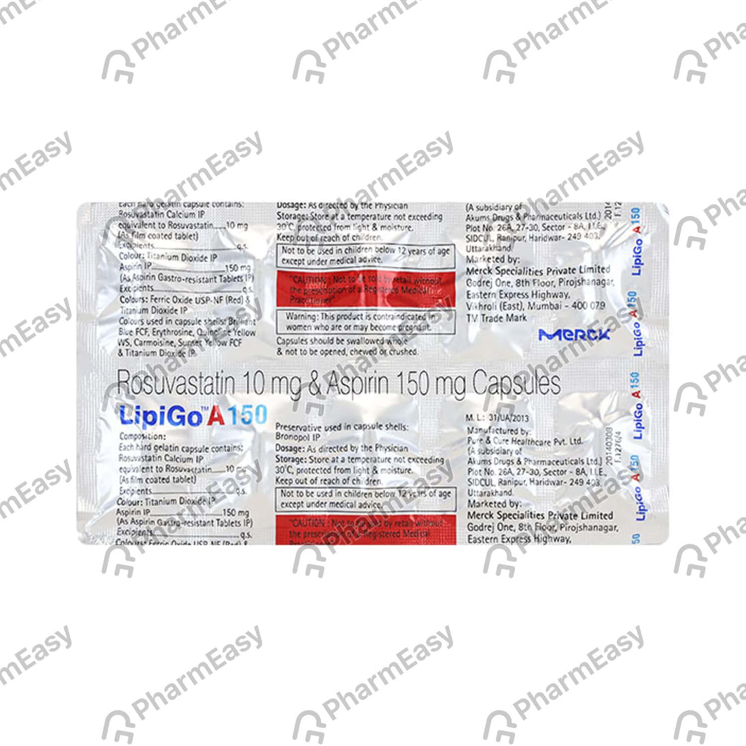 Lipigo A 150mg Strip Of 10 Capsules: Uses, Side Effects, Price & Dosage ...