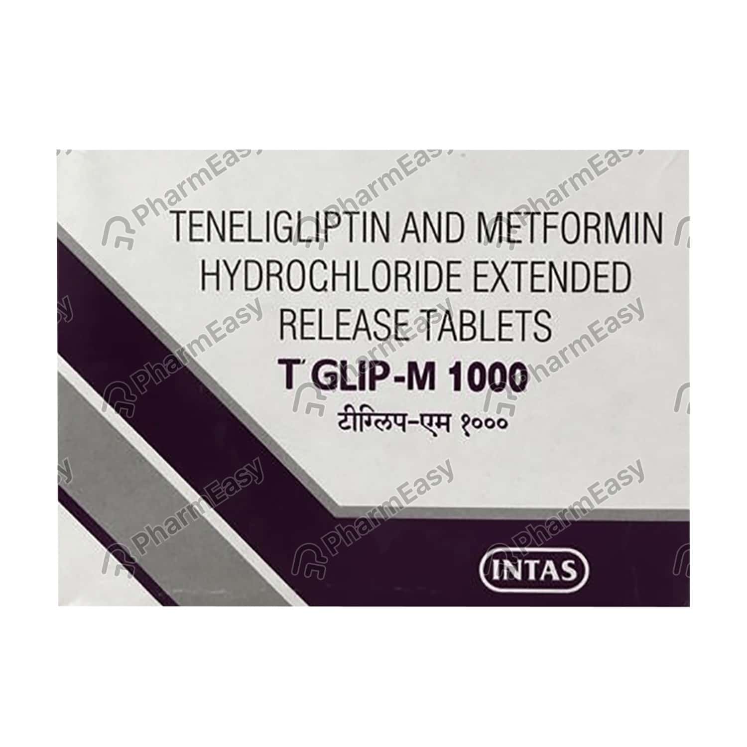 T Glip M 1000mg Strip Of 15 Tablets: Uses, Side Effects, Price & Dosage ...